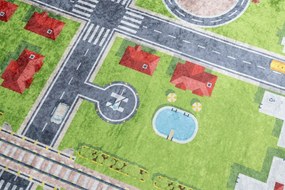 Dětský koberec s motivem zeleného města Šířka: 80 cm | Délka: 150 cm