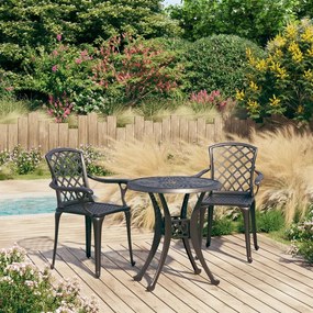 3dílný bistro set litý hliník černý 3070581