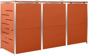 Přístřešek na tři popelnice 207 x 77,5 x 115 cm nerezová ocel 149564