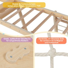 Costway 6-in-1 Vnitřní prolézačka hřiště se skluzavkou lezecká stěna