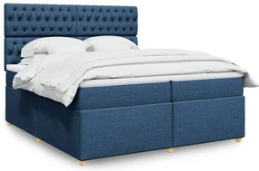 Box spring postel s matrací modrá 200x200 cm textil 3293700