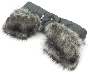 Rukávník na kočárek 2v1 New Baby s kožešinkou graphite Barva: Šedá
