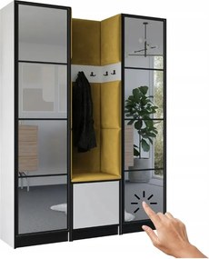 Šatní skříň EDEN 12 bílý + žlutý Vzor 1