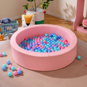 Costway Φ105Dětská míčová jáma s200Ocean balls a omyvatelný potah z umělé kůže