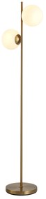 HOMCOM stojací lampa stojací lampa 2-dílná se skleněným stínidlem, ocel a sklo, výška 165 cm, zlatá a bílá, moderní design do obývacího pokoje | Aoso…