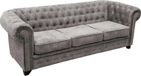 XXXLutz POHOVKA CHESTERFIELD, dřevo, textil, kompozitní dřevo, šedá MID.YOU - Pohovky - 000694009822