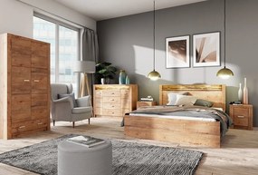 Casarredo - Komfort nábytek Komoda s barem a vitrínou NDIANAPOLIS I-8 jasan světlý