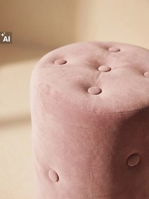 Sinsay - Čalouněný puf s ozdobnými knoflíky - pastelová růžová