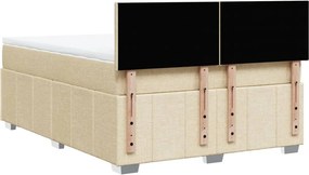 Box spring postel s matrací krémová 140x190 cm textil 3287061