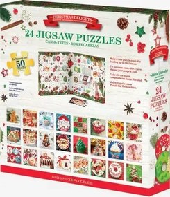 EUROGRAPHICS Puzzle Adventní kalendář: Vánoční dobroty / 24x50 dílků /
