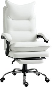 Kancelářská židle Vinsetto s funkcí sklonu, ergonomická pracovní židle, výškově nastavitelná otočná židle s podnožkou, polstrovaná, nosnost až 135 kg,