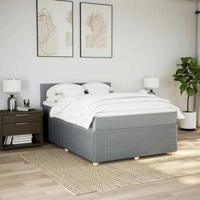 Box spring postel s matrací světle šedá 140 x 190 cm textil 3287444
