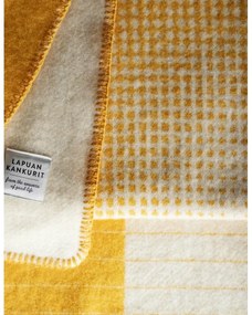 Vlněná deka Juhannus 100x150, přírodně barvená oranžová / Finnsheep