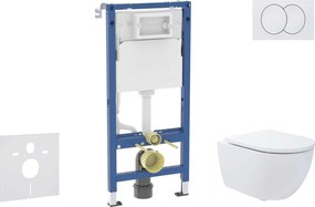 SANITINO - Set předstěnové instalace, klozetu Oudee a sedátka softclose, tlačítko Delta, bílá SANI11CA31163