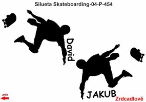 Silueta Skateboarding - 04, Samolepky na zeď