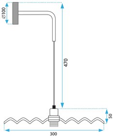 Toolight Nástěnné svítidlo APP1355-1W BLACK 30 cm