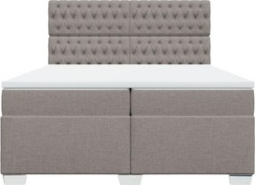 Box spring postel s matrací taupe 200x200 cm textil 3290606