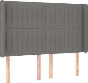 Box spring postel s matrací a LED tmavě šedá 140x190 cm textil 3138470