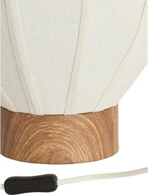 Krémová kovová stolní lampa s textilním stínidlem (výška 36 cm) Kyzo – Light &amp; Living