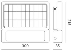 LED Solární reflektor se senzorem LED/10W/3,7V 4000K IP65 7200 mAh