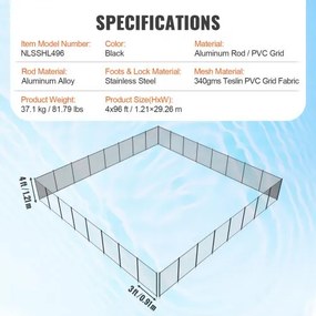 oplocení bazénu 1,22 × 29,26 m odnímatelné bazénové oplocení pro venkovní zapuštěné