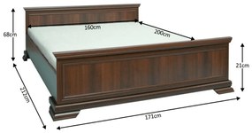 Manželská postel 160 cm Kraz KLS (s roštem). 779494