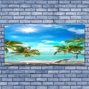 Plexisklo-obraz Tropické Palmy Hamaka Pláž 120x60 cm