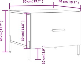 vidaXL Konferenční stolek 50 x 50 x 40 cm kompozitní dřevo [829422] Barva: bílá s vysokým leskem