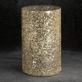 SKLENĚNÁ VÁZA MELIA 12X21 CM ZLATÁ