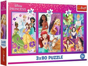 Trefl Puzzle 3x80 Princezny Disney - Princezniny přátelé 18x27,5cm
