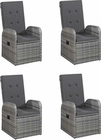 5dílný zahradní jídelní set šedý 3068765