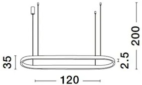 LED lustr Cuppe 120 černé