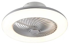 Designový stropní ventilátor stříbrný stmívatelný - Clima