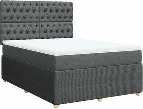 Box spring postel s matrací tmavě šedá 160x200 cm textil 3292115