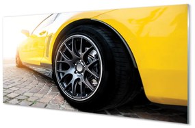 akrylový obraz žluté auto 120x60 cm
