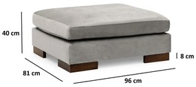 Hanah Home Rohová pohovka TULIP světle šedá pravý roh s pufem 560ARE1154