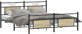 Kovový rám postele bez matrace dub sonoma 180 x 200 cm 3325098