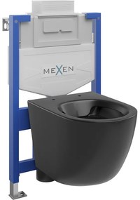 Mexen WC podomítkový set Felix XS-U stojan s WC mísou Lena, Matná černá - 6853322XX85