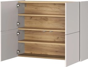 Krémová matná závěsná skříňka 97x79x27 cm Binetto – Germania