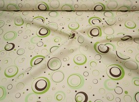 Ubrus teflonový zelené kruhy Rozměry: 140x140, Tvar: Čtverec