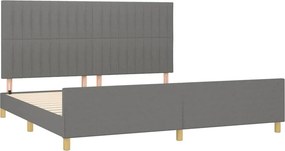 Rám postele bez matrace tmavě šedý 200 x 200 cm textil 3125244