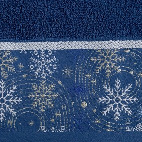 Bavlněný modrý ručník s vánoční výšivkou Šírka: 50 cm | Dĺžka: 90 cm