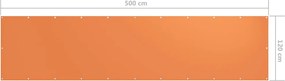 Balkónová zástěna oranžová 120 x 500 cm oxfordská látka 135054