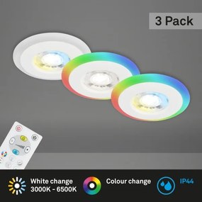 Briloner - SADA 3x LED RGBW Stmívatelné koupelnové svítidlo LED/5W/230V IP44+ DO