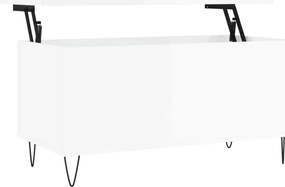 vidaXL Konferenční stolek 90 x 44,5 x 45 cm kompozitní dřevo [830974] Barva: bílá s vysokým leskem