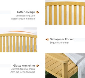 Zahradní lavice 2 osoby, dřevěná z borovice, odolná vůči počasí, s opěradlem, 140 cm, oranžová