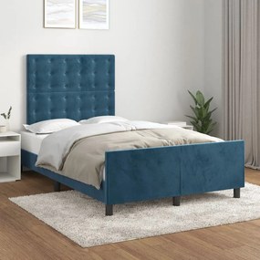 Rám postele bez matrace tmavě modrý 120 x 200 cm samet 3125993