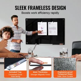 Magnetická skleněná tabule, tabule pro suché mazání 91,4 × 61 cm