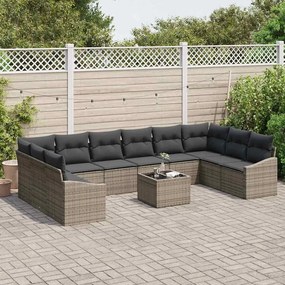 Set pohovek 11 ks Šedá polyratan 3346909