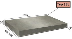 Vinylový schod Vinylové schody Brased Objectline Step 2BL - 1061 Cement tmavý
